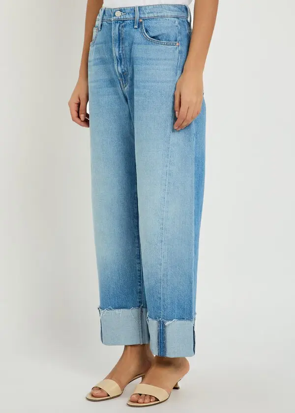 MOTHER The Half-pipe Ankle Turn-up Barrel-leg Jeans - Blue