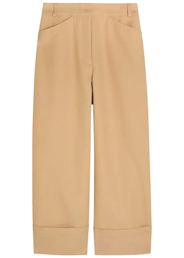 Another Tomorrow Turn-up Cuff Wide-leg Trousers
