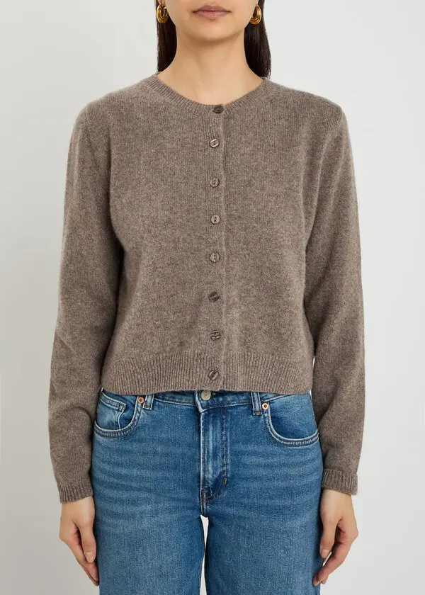 REFORMATION Clara Cashmere Cardigan - Light Brown