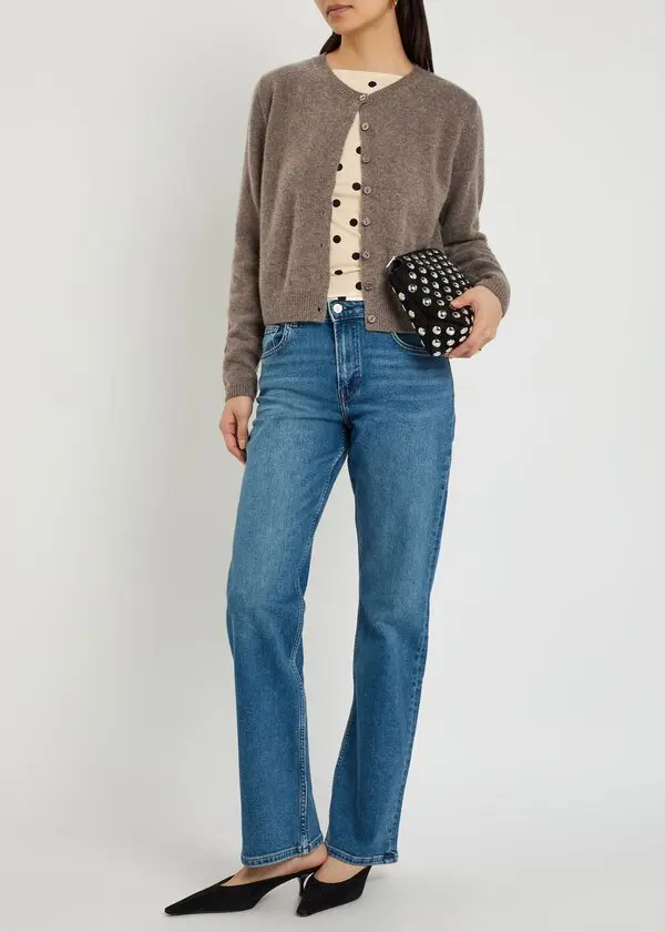 REFORMATION Clara Cashmere Cardigan - Light Brown