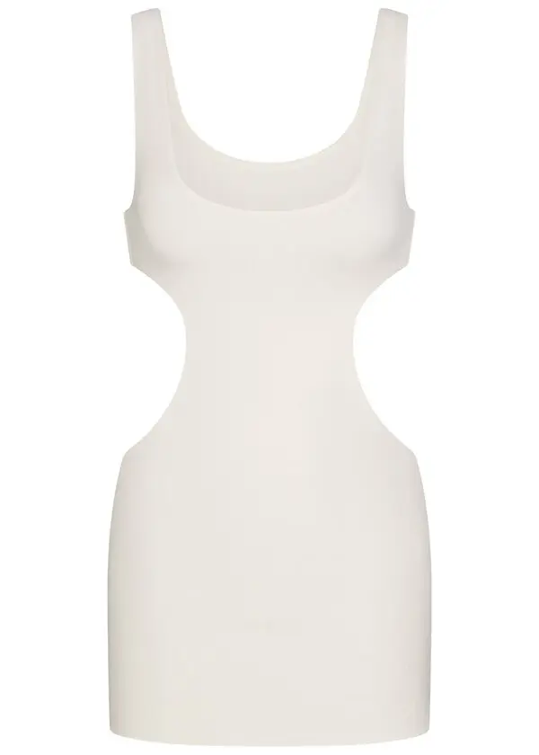 SKIMS Cut-out Stretch-jersey Mini Dress - Off White