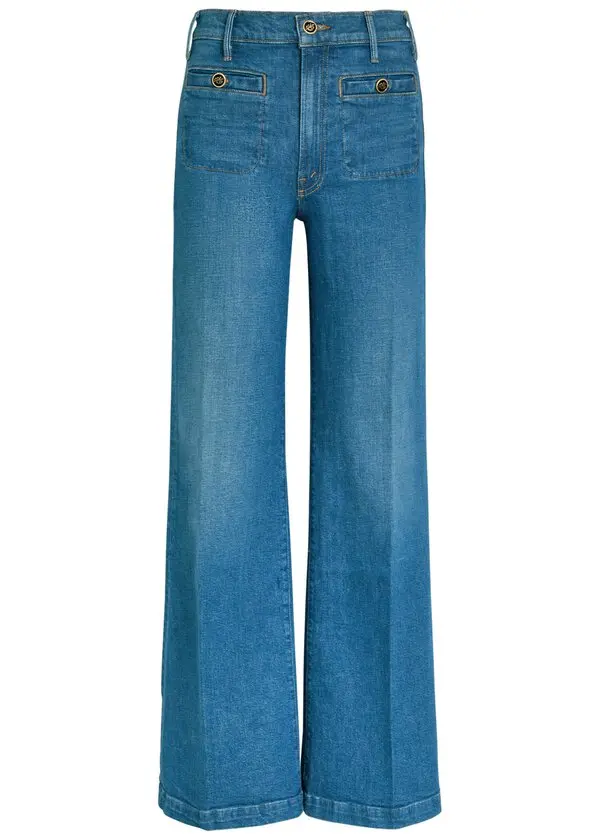MOTHER Stasher Hustler Roller Wide-leg Jeans - Blue