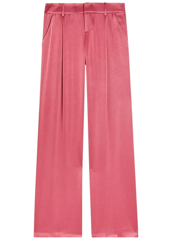 Alice + Olivia Eric Wide-leg Satin Trousers - Pink