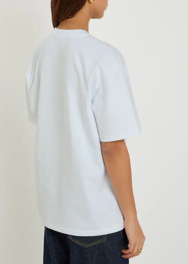 GANNI Graphic Print Cotton T-shirt - White