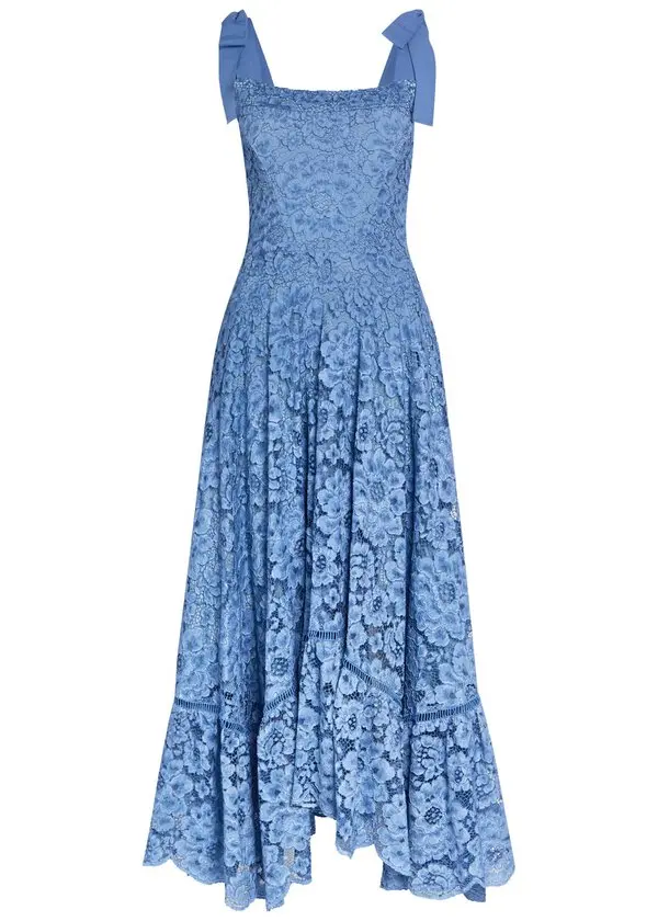 Alice + Olivia Rosalee Guipure-lace Midi Dress - Indigo