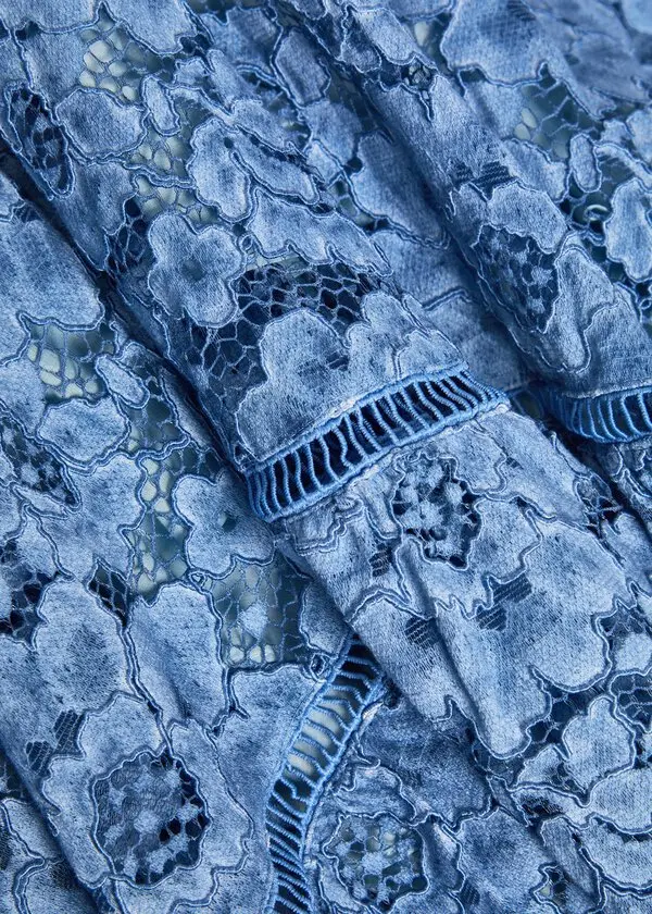 Alice + Olivia Rosalee Guipure-lace Midi Dress - Indigo
