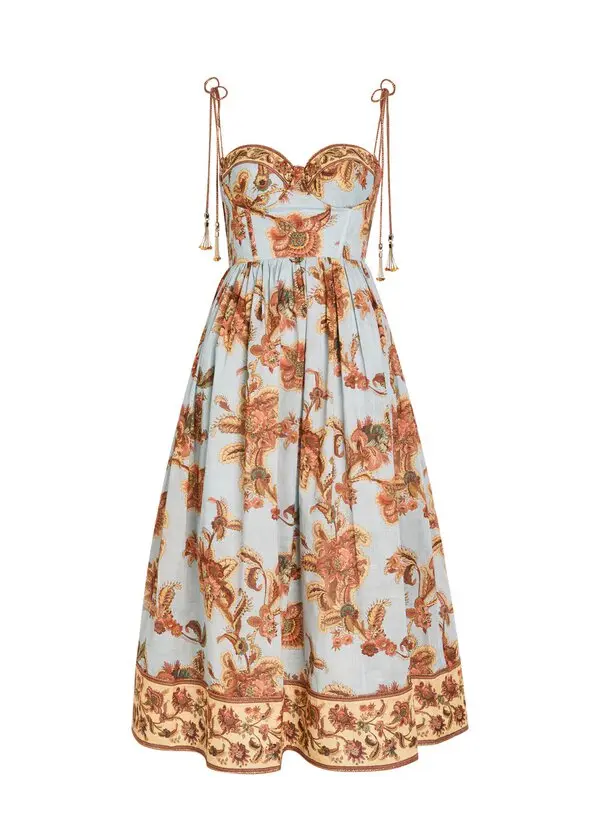 Zimmermann Aster Corset Midi Dress - Blue
