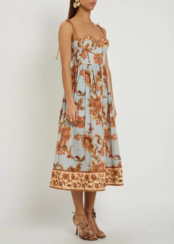 Zimmermann Aster Corset Midi Dress - Blue