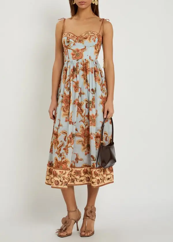 Zimmermann Aster Corset Midi Dress - Blue