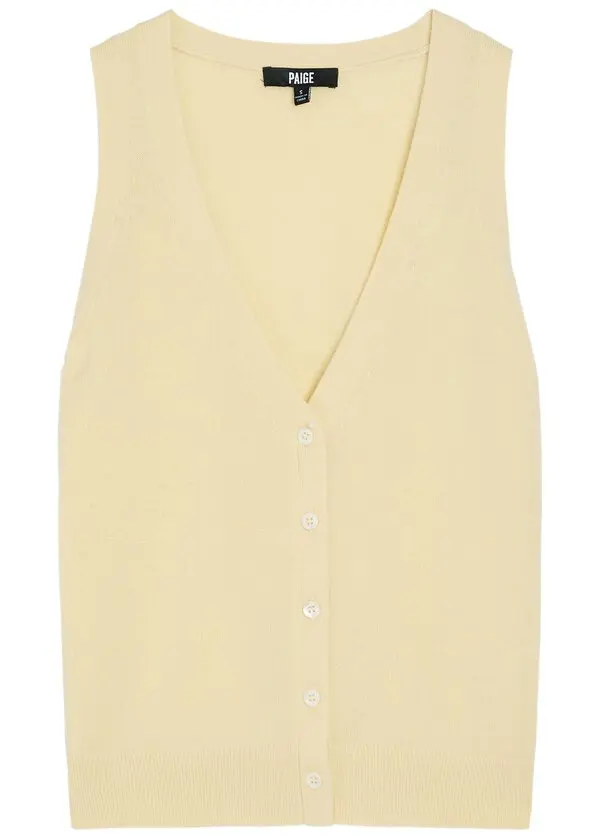 Paige Anika Cashmere Vest - Yellow
