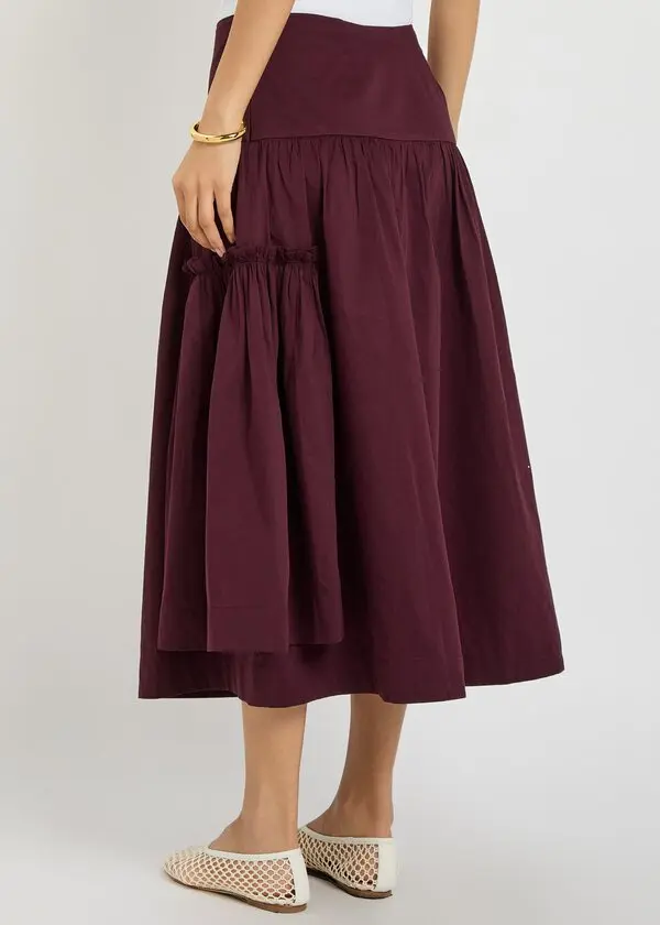 DAMSON MADDER Cotton-poplin Midi Skirt