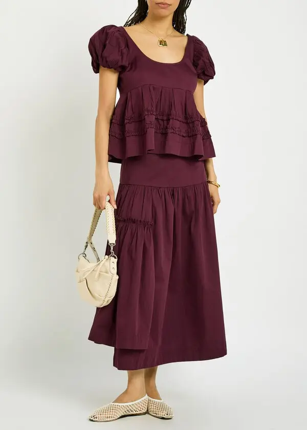 DAMSON MADDER Cotton-poplin Midi Skirt