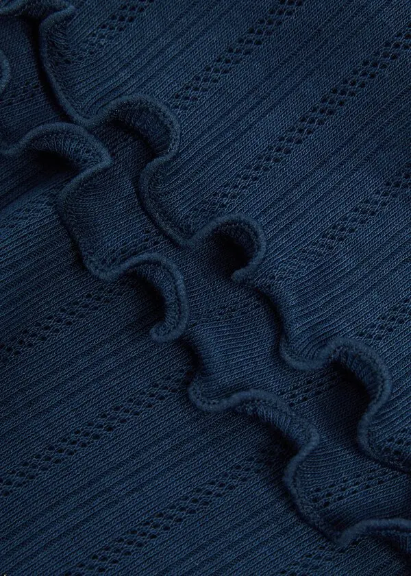 Eberjey Pointelle-knit Henley Top