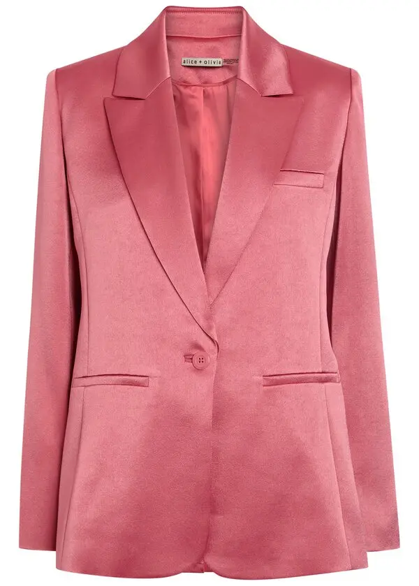 Alice + Olivia Billie Satin Blazer - Pink