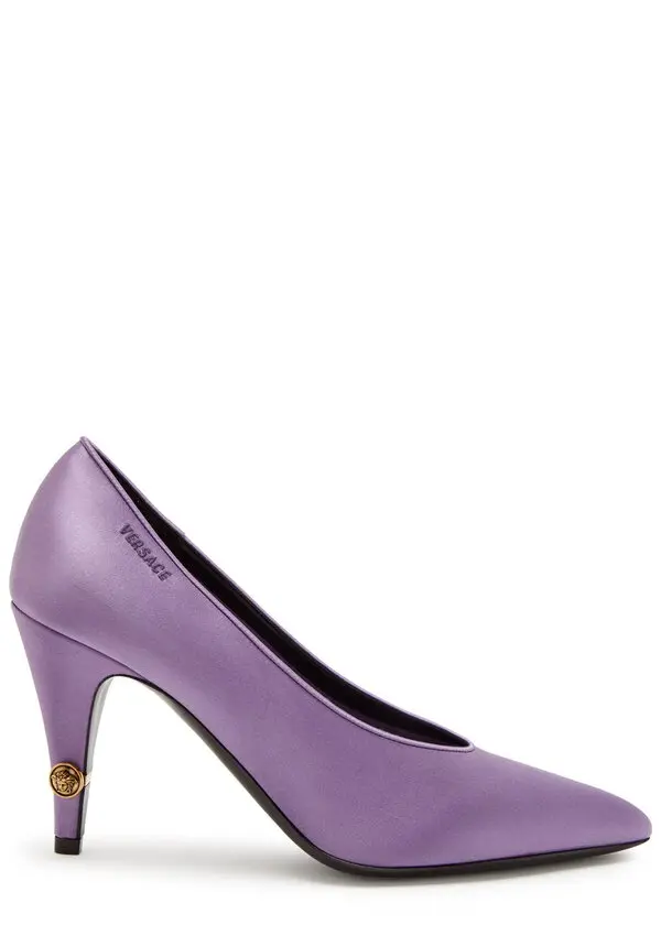 Versace 90 Decollete Satin Pumps - Purple