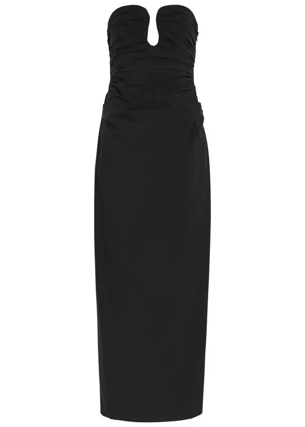 Shona Joy Campbell Strapless Ruched Maxi Dress - Black