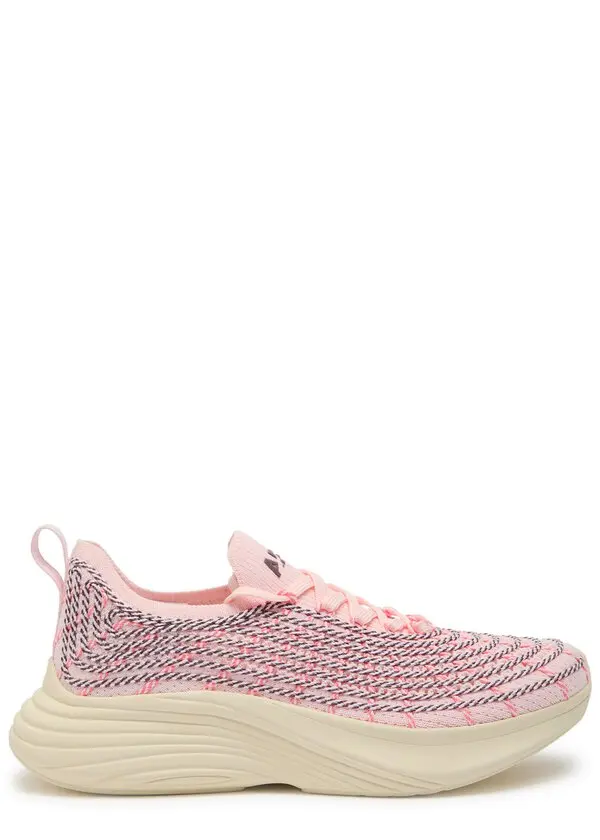 Apl Zipline Embroidered Knit Sneakers - Light Pink
