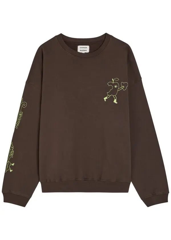 DAMSON MADDER Printed Cotton Sweatshirt - Brown