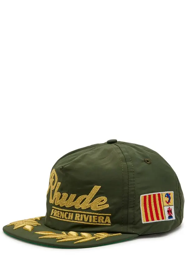 Rhude French Riviera Embroidered Nylon Cap - Green