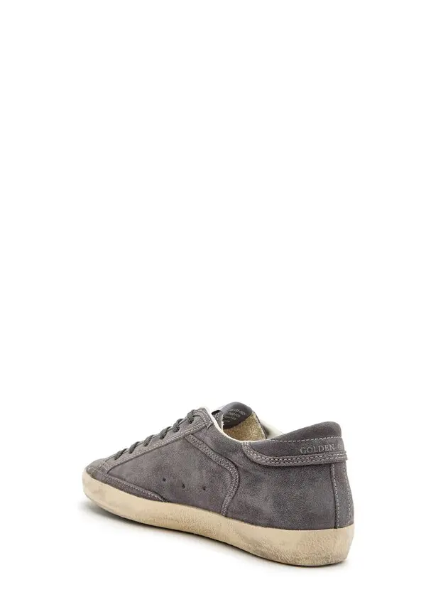 GOLDEN GOOSE Super-star Glittered Suede Sneakers - Grey