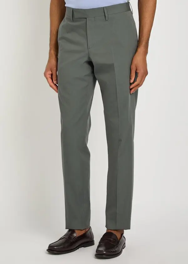 LARDINI Cotton And Silk-blend Trousers - Grey