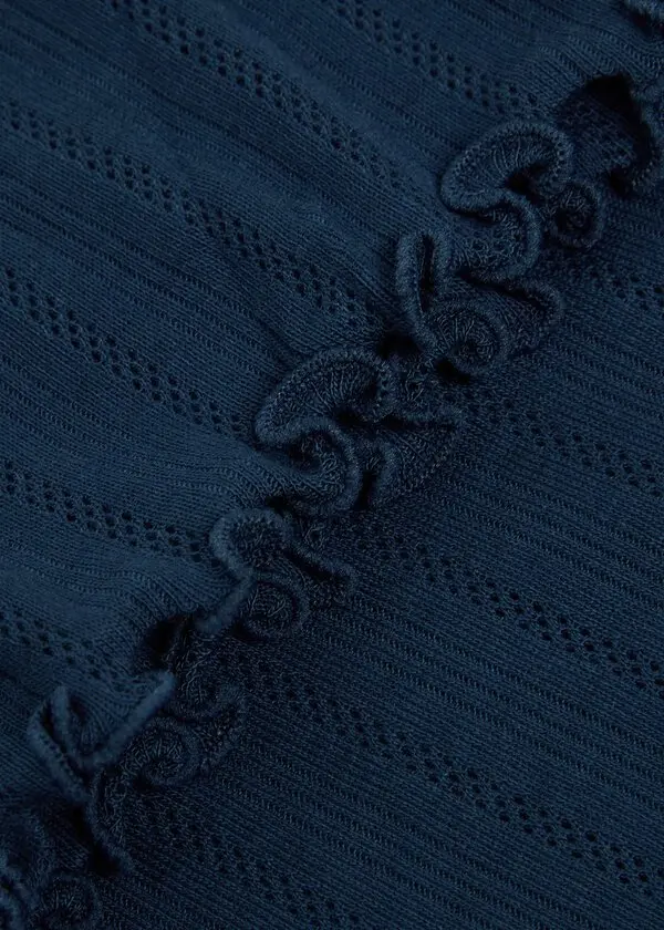 Eberjey Pointelle-knit T-shirt - Navy