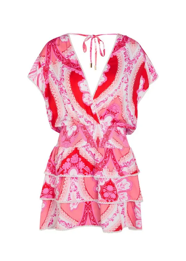 Melissa Odabash Printed Woven Mini Dress - Pink