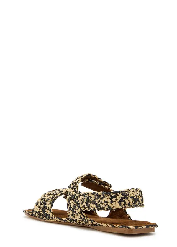 Khaite Boden Raffia Sandals - Black
