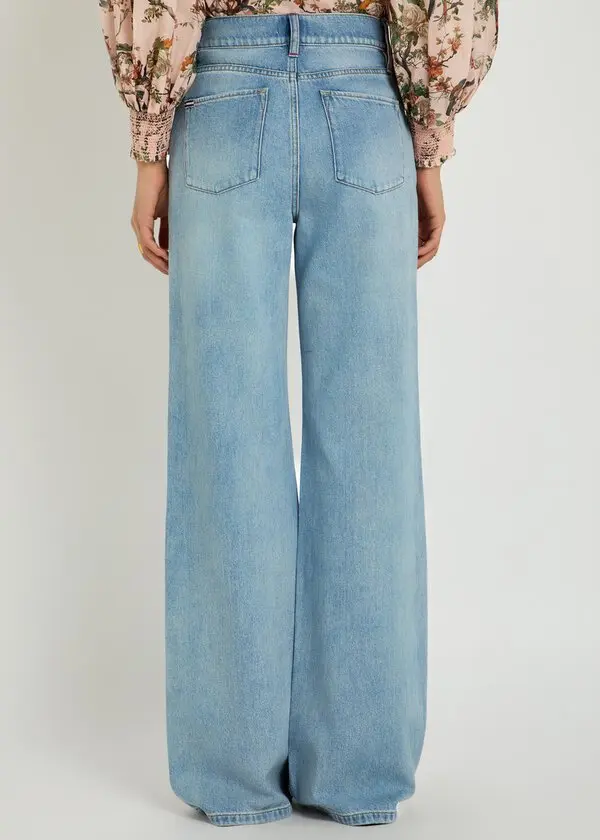 Alice + Olivia Wide-leg Denim Jeans - Blue