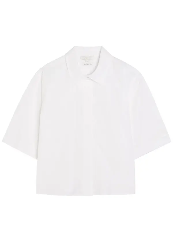 Vince Scalloped Cotton Shirt - White