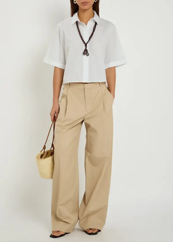 Vince Scalloped Cotton Shirt - White