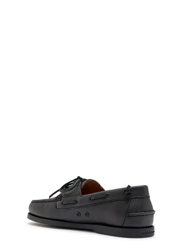 Polo Ralph Lauren Merton Grained Leather Loafers - Black