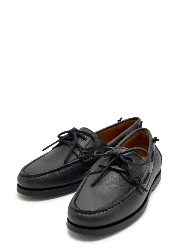 Polo Ralph Lauren Merton Grained Leather Loafers - Black