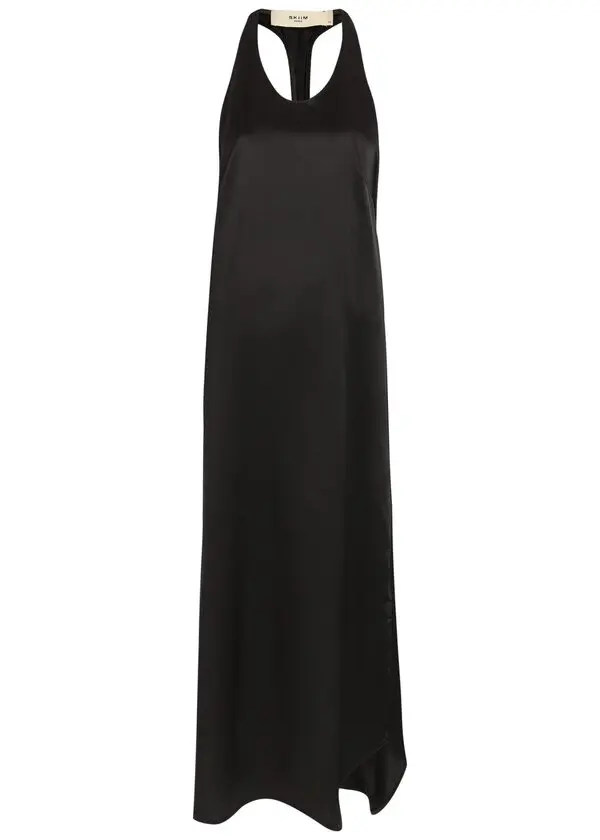 SKIIM Silk Racer-back Maxi Dress - Black