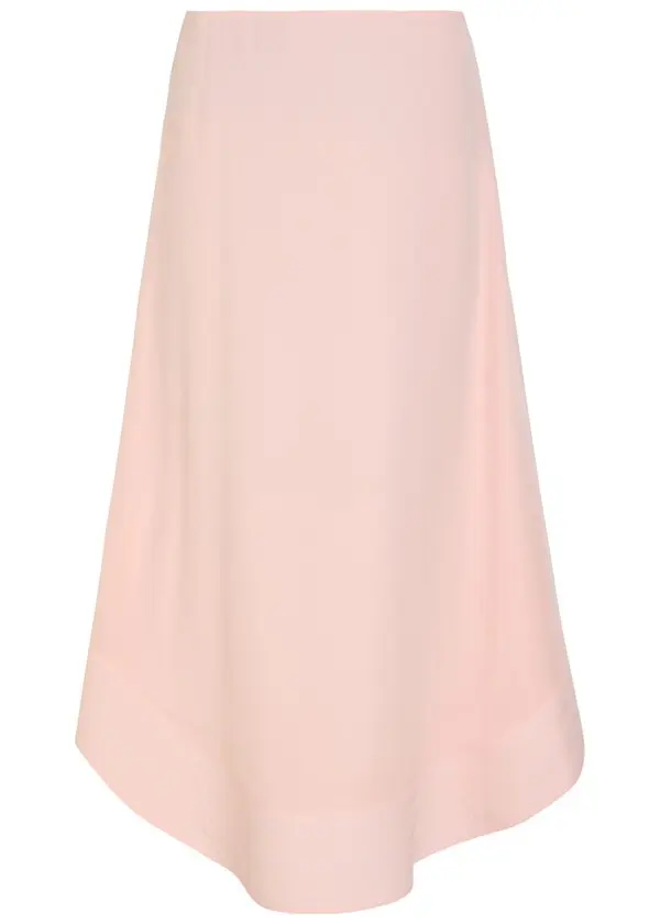 Stella McCartney Asymmetric Crepe Midi Skirt - Light Pink