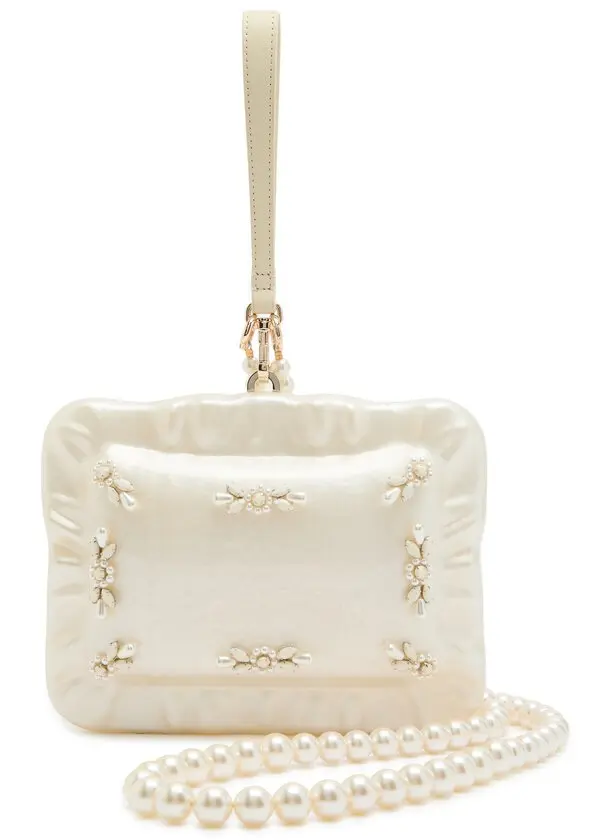 Simone Rocha Embellished Acrylic Cross-body Bag - Pearl