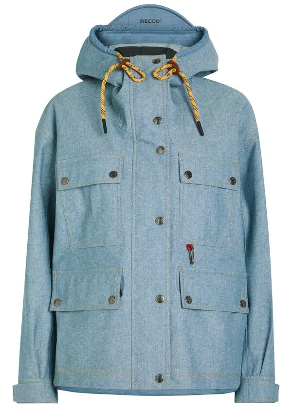 Moncler Beziers Waterproof Hooded Denim Jacket - Mid Blu