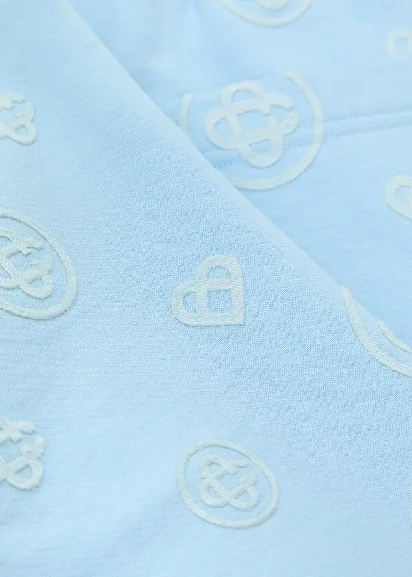 Casablanca Logo-monogrammed Cotton Shorts - Light Blue