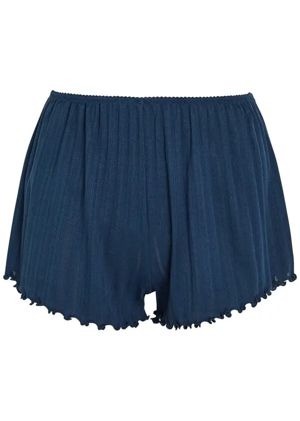Eberjey Pointelle-knit Shorts - Navy