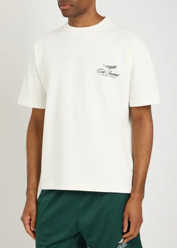 COLE BUXTON International Logo-embroidery Cotton T-shirt - White