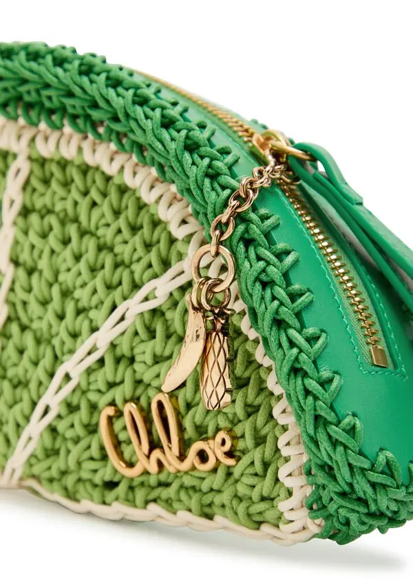 Chloé Braided Waxed Cord Clutch - Green