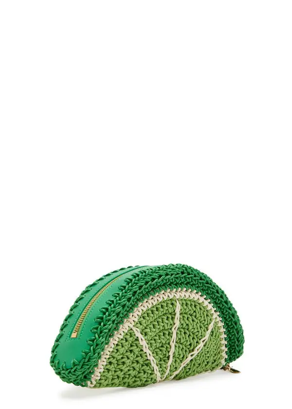 Chloé Braided Waxed Cord Clutch - Green