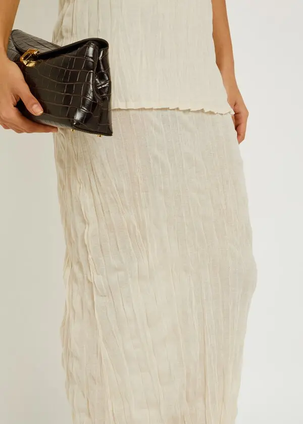 TOTEME Fine-knit Maxi Skirt - Peach