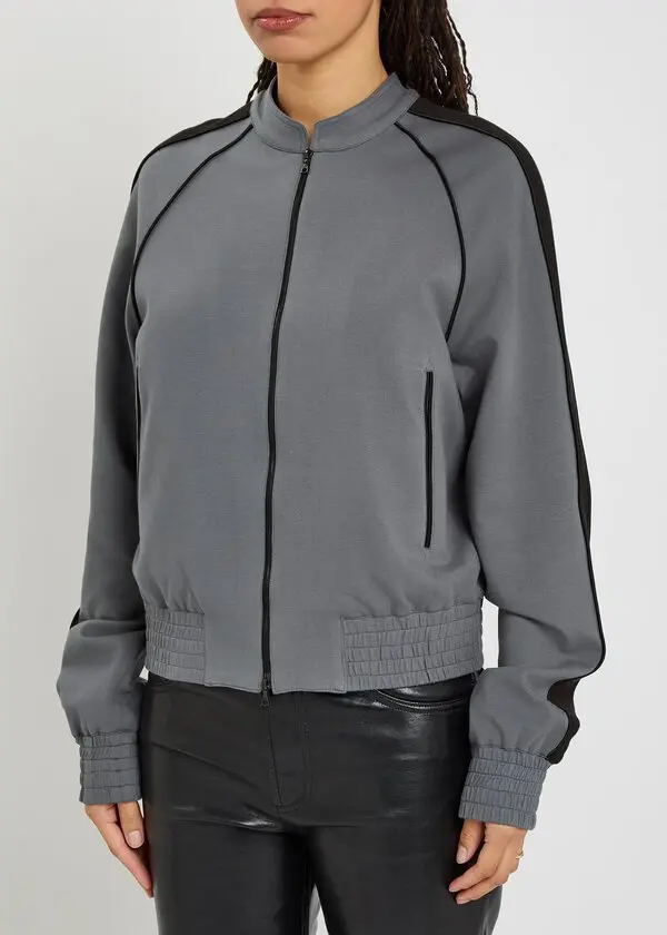 AARON ESH Panelled Jersey Varsity Zip-up Jacket