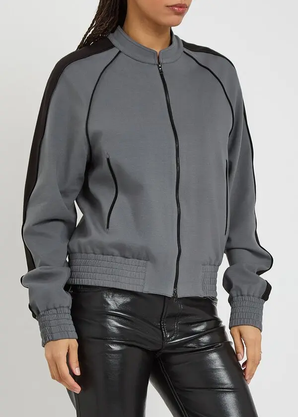 AARON ESH Panelled Jersey Varsity Zip-up Jacket