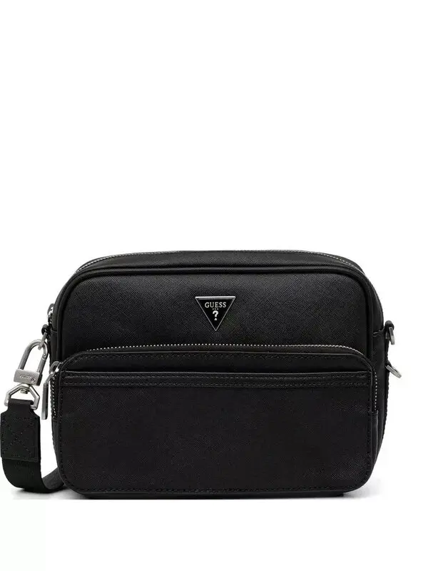 Guess Mini Milano Logo-plaque Shoulder Bag - Black