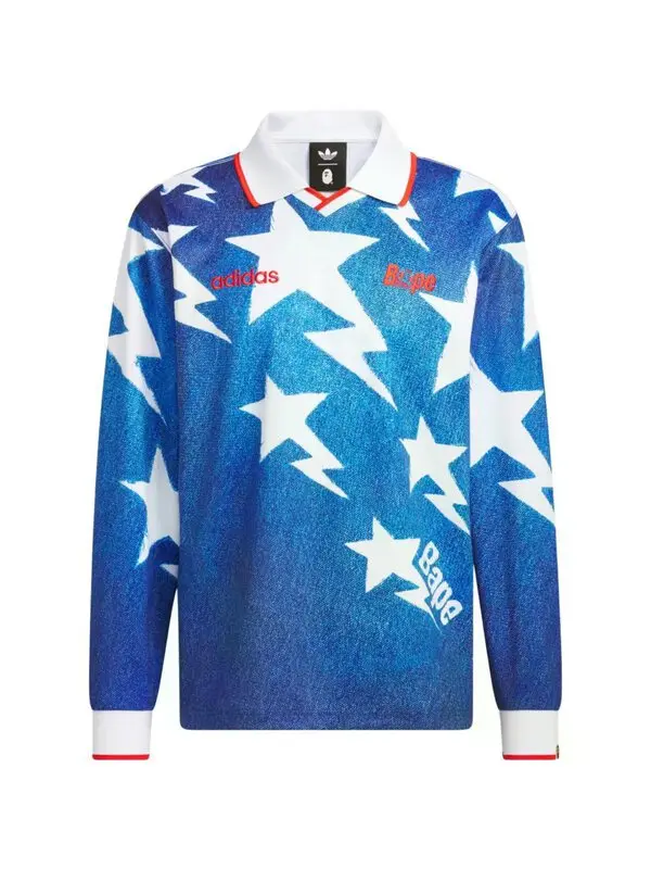 Adidas Star-print Long-sleeve T-shirt - Blue