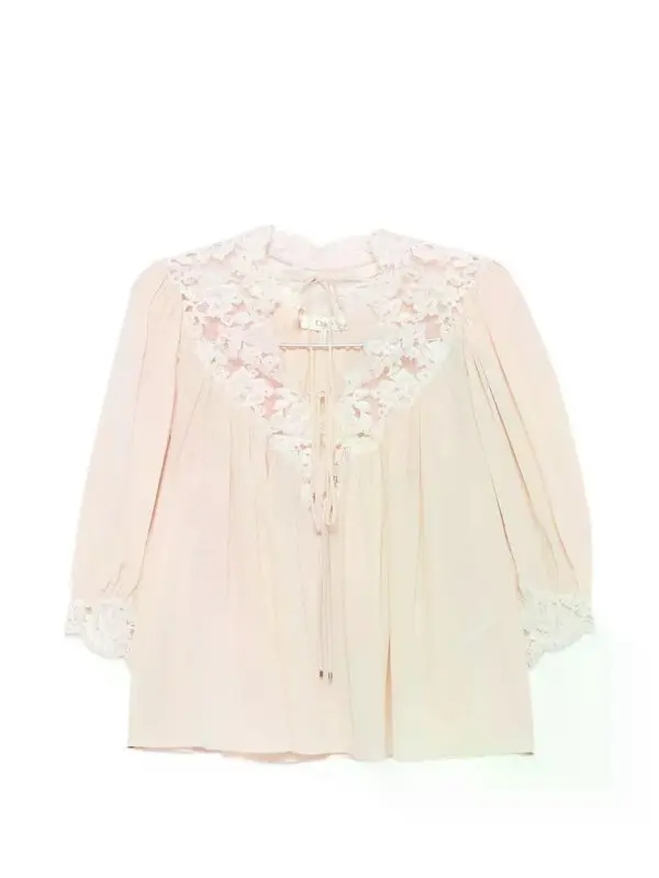 Chloé Lace-trim Blouse - Pink
