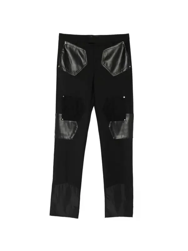 LES HOMMES Panelled Trousers With Stud Embellishments - Black