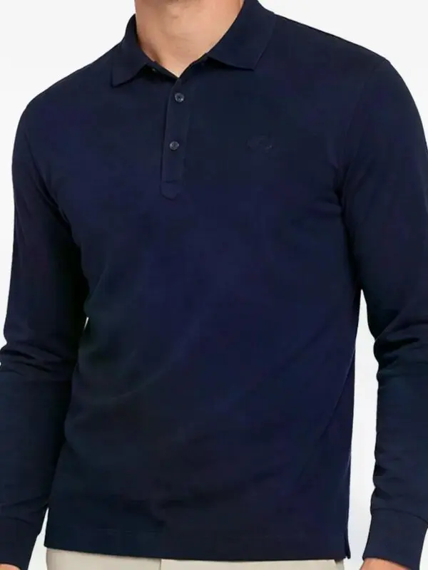 CANADIENS Long-sleeve Logo-embroidered Polo Shirt